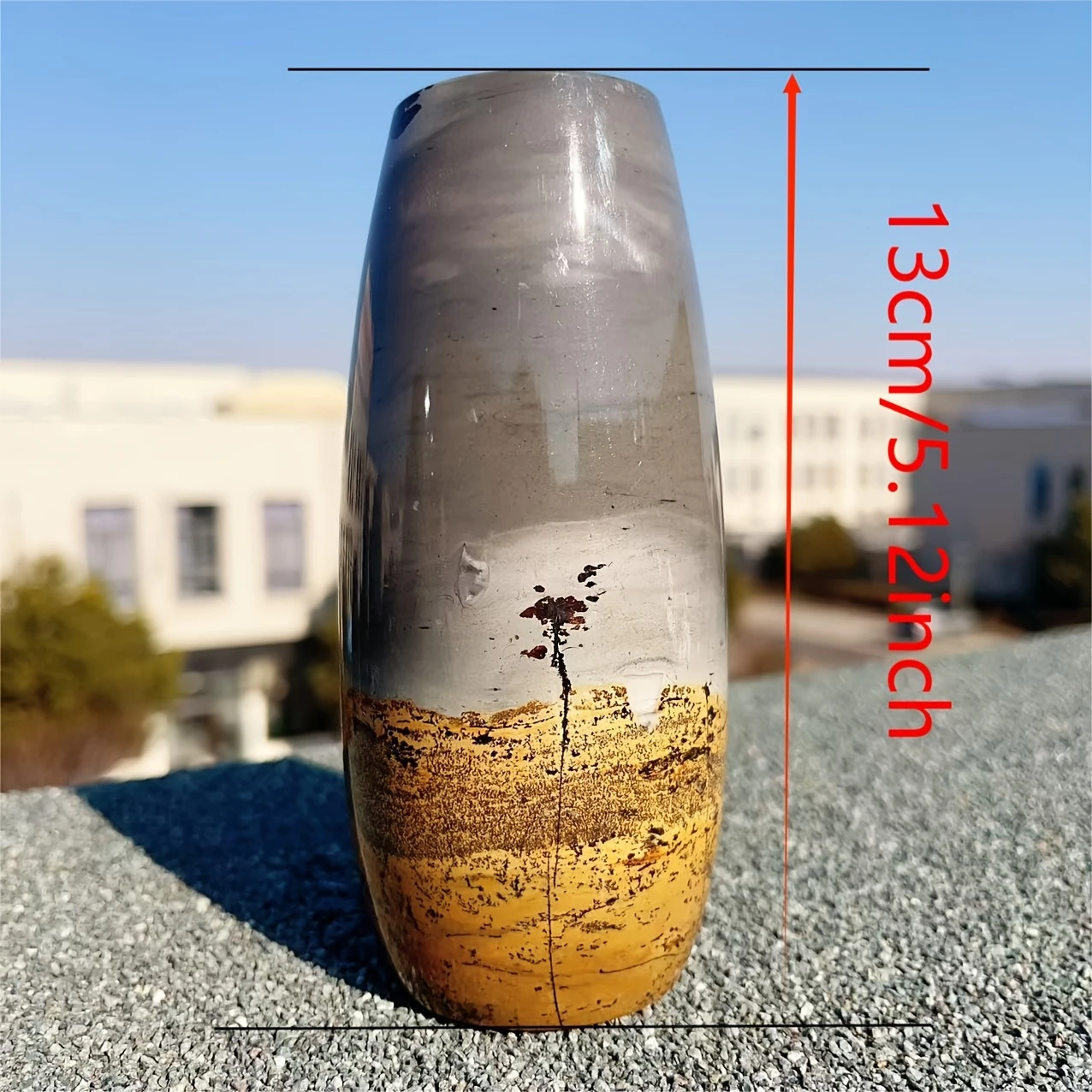 Elegant Jasper Stone Vase-Vintage Tall Floor Vase with Marbled Design ...