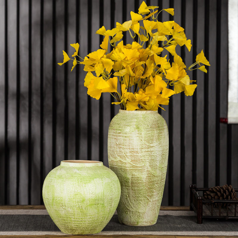 Vintage Chinese Ceramic Desktop Vase – Handmade Living Room Flower ...